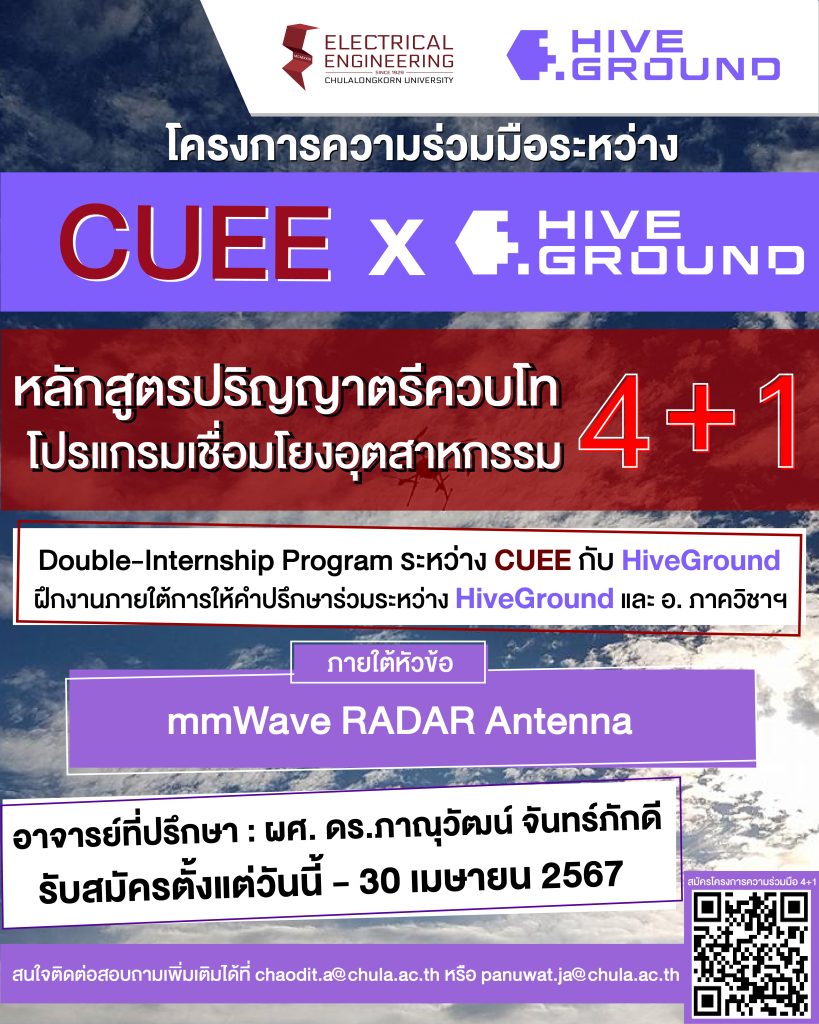 รับสมัครหลักสูตรปริญญาตรีควบโท 4+1 โปรแกรมเชื่อมโยงอุตสาหกรรม CUEE x HiveGround สมัครตั้งแต่ ...